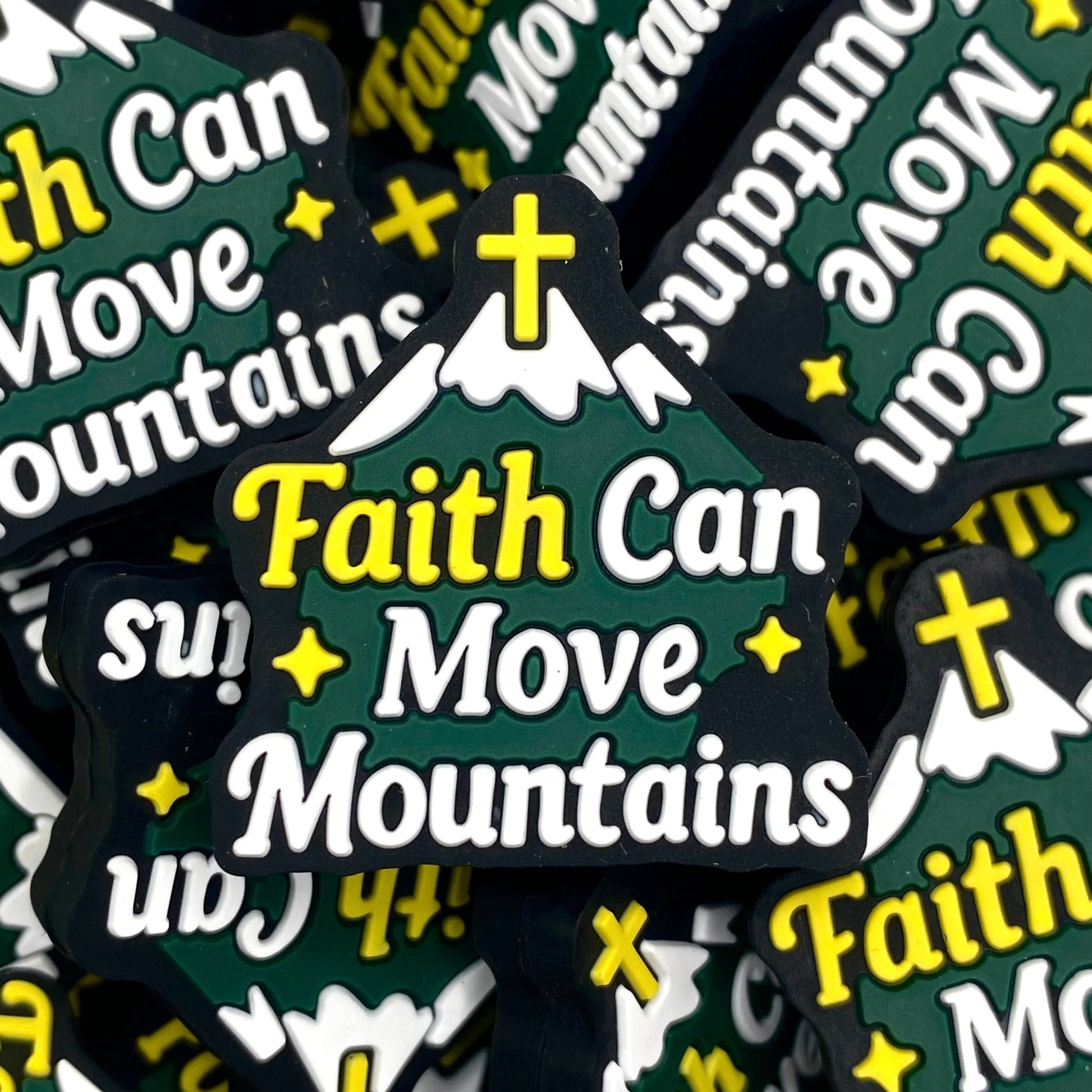 Faith Can Move Mountains 3.0 Silicone Focal Beads – Emerald City Beads ...
