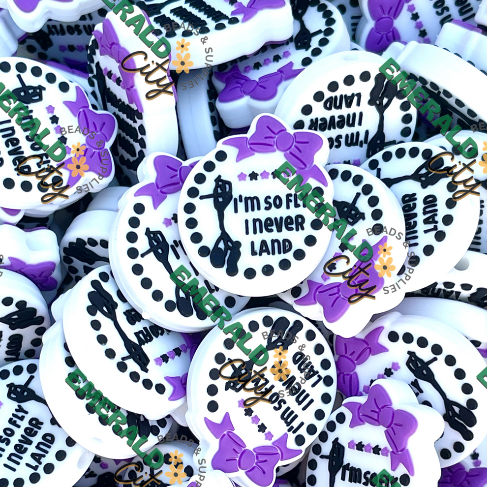 Cheerleader I'm So Fly I Never Land Silicone Focal Beads - ECBS EXCLUS ...